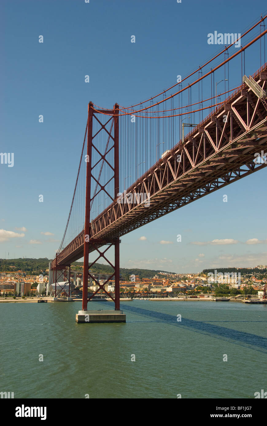 April 25th. Bridge that crosses the River Tagus in Lisbon Stock Photo ...