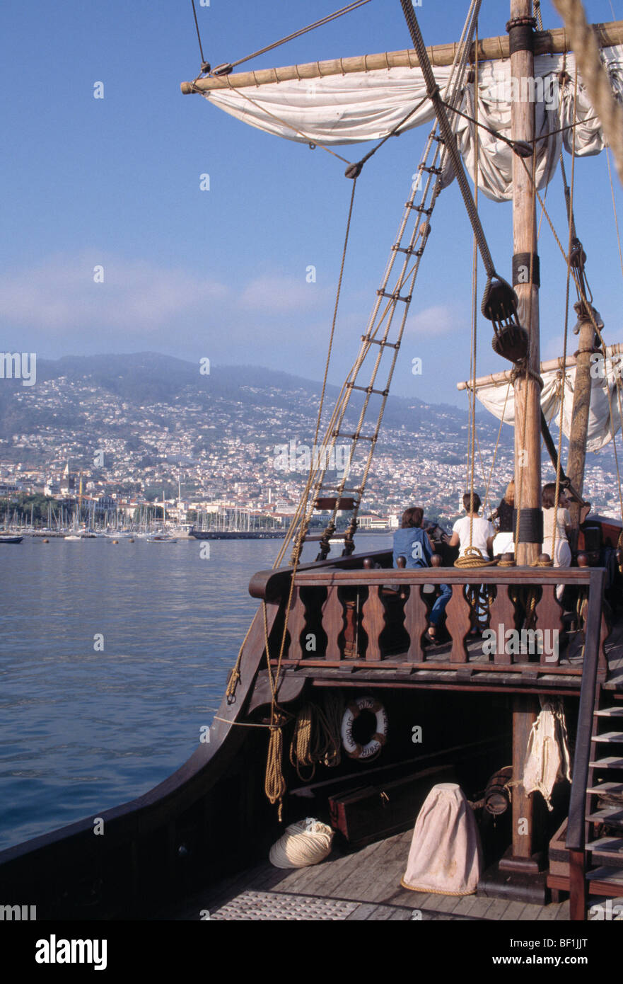 santa maria de colombo, funchal harbour, madeira, portugal Stock Photo ...