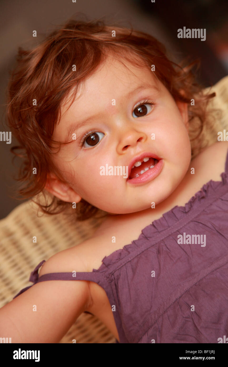Eighteen months old baby girl portraiture Stock Photo - Alamy