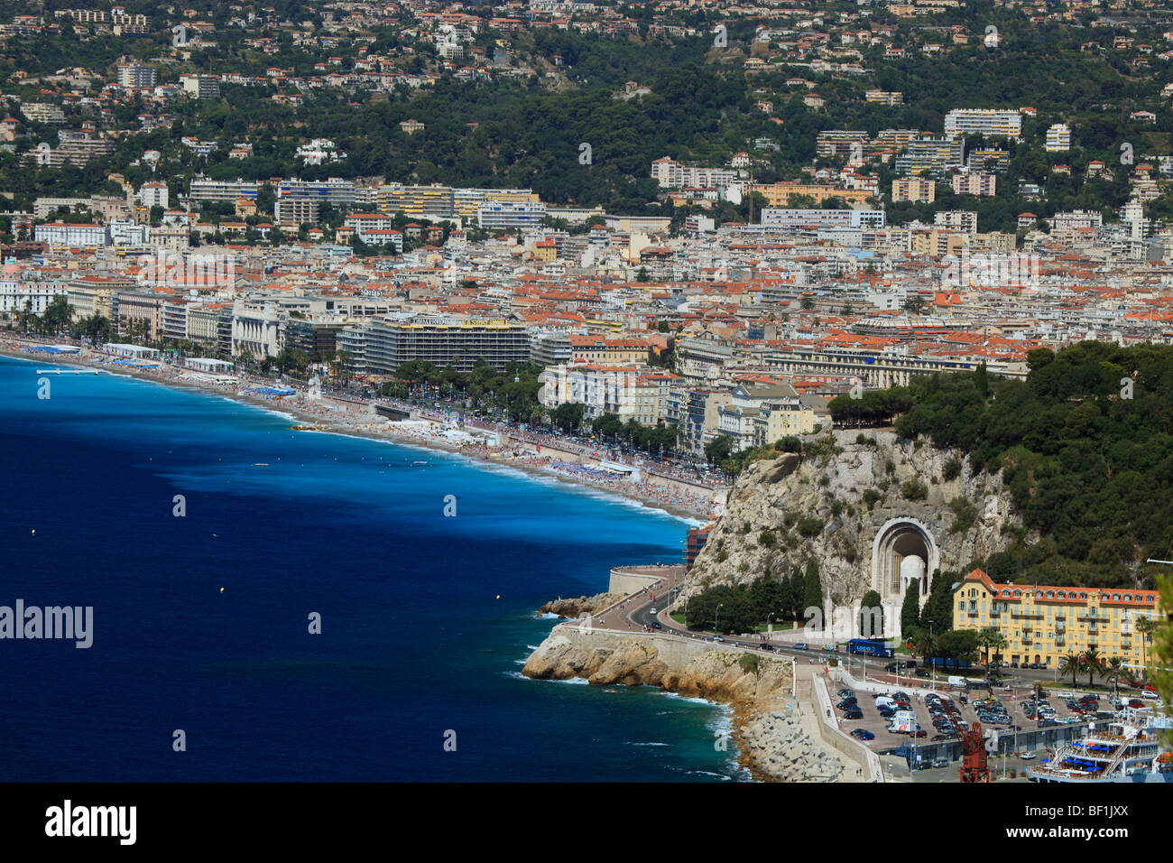 Top view above the city of Nice Stock Photo - Alamy