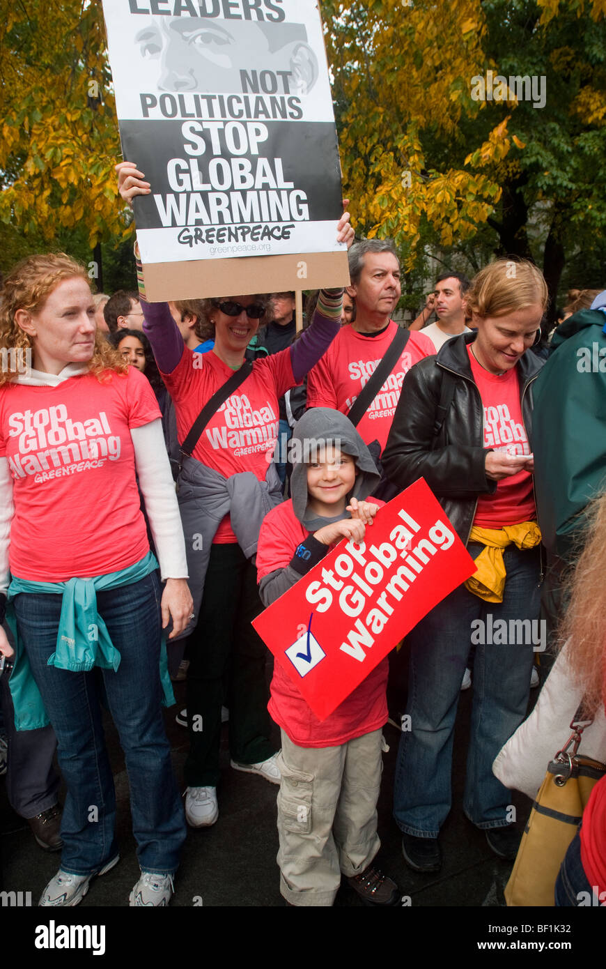 International Day for Climate Change march in New York Stock Photo - Alamy