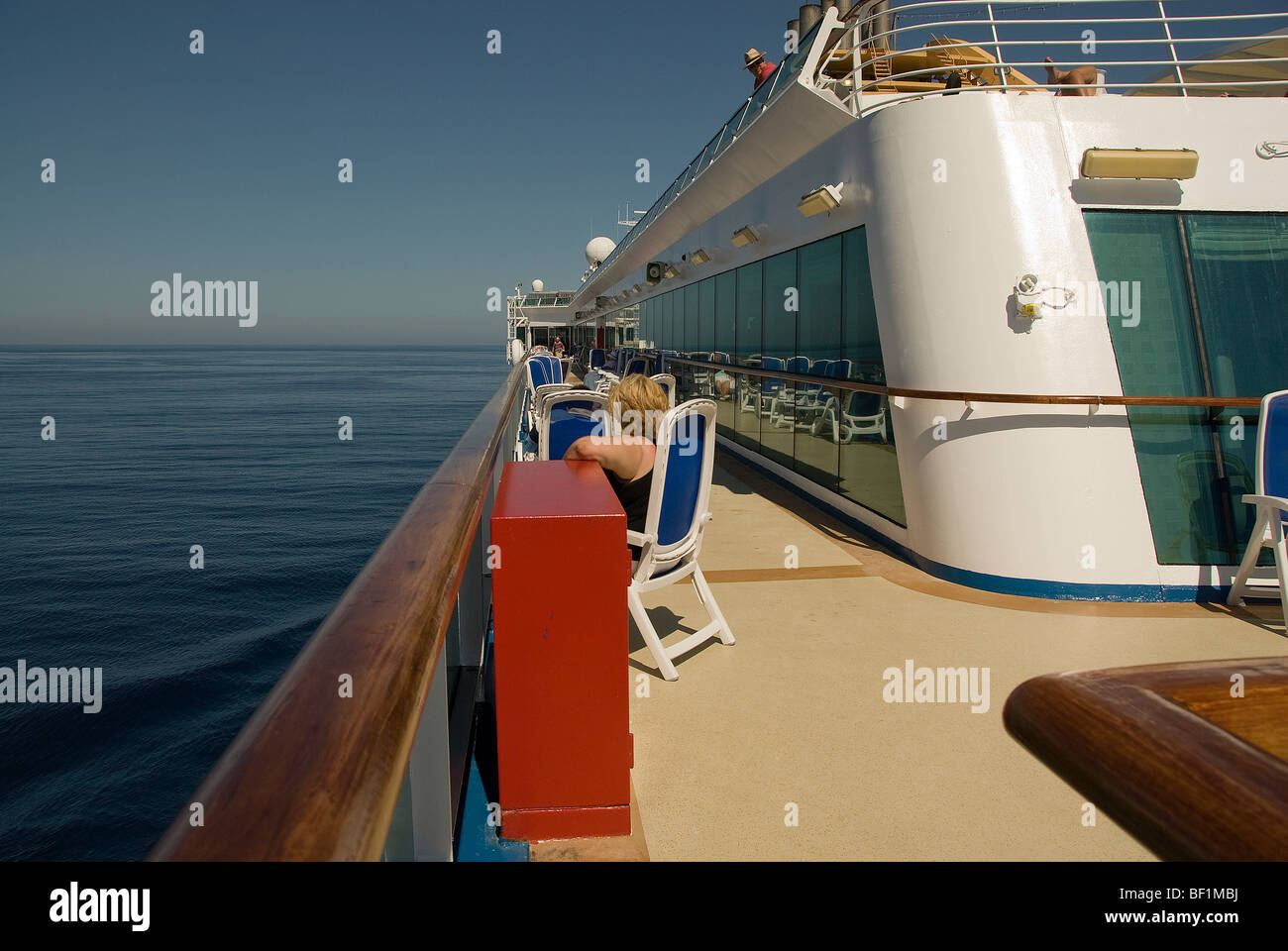 On board P&O ship Ocean Stock Photo - Alamy