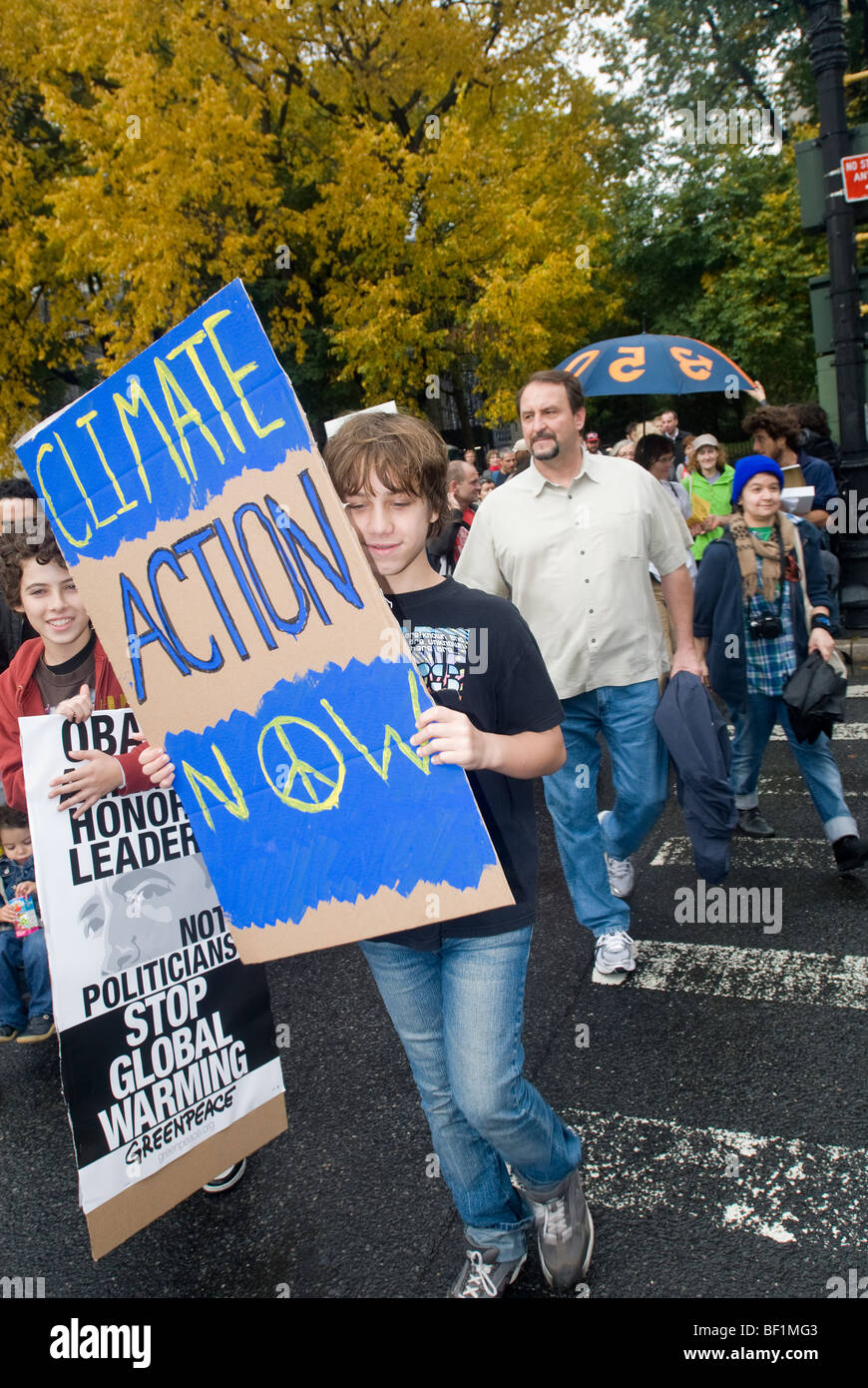 International Day for Climate Change march in New York Stock Photo - Alamy
