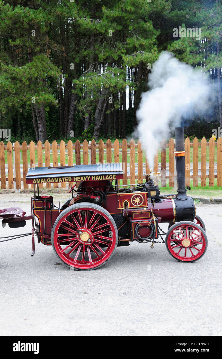 Model steam traction engine Pembrey Country Park Carmarthenshire Wales ...