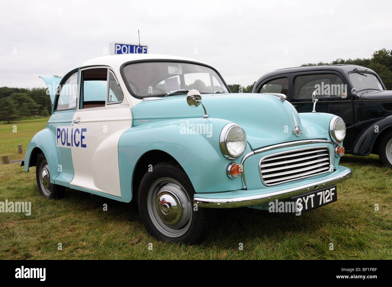 Old Police Morris Minor car at a Classic Car Rally Pembrey Country Park ...