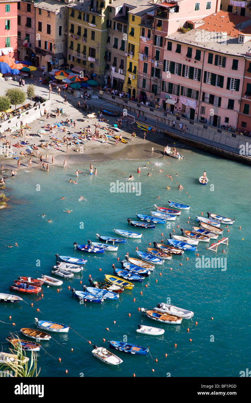 Aerila view of Vernazza, Cinque Terre, Liguria, Italy Stock Photo - Alamy