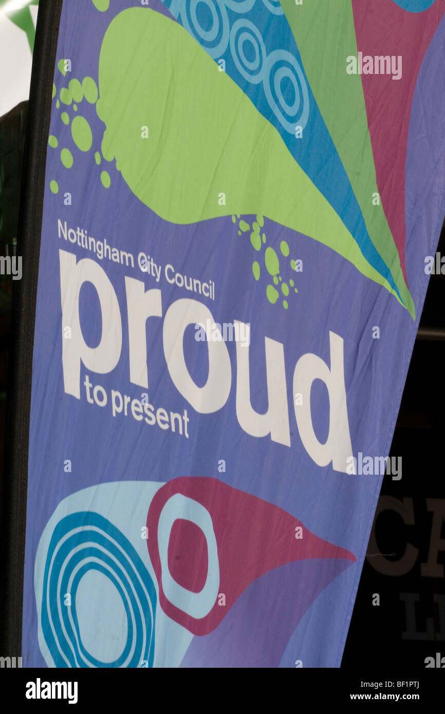 Nottingham City Council Proud to Present advert Stock Photo - Alamy