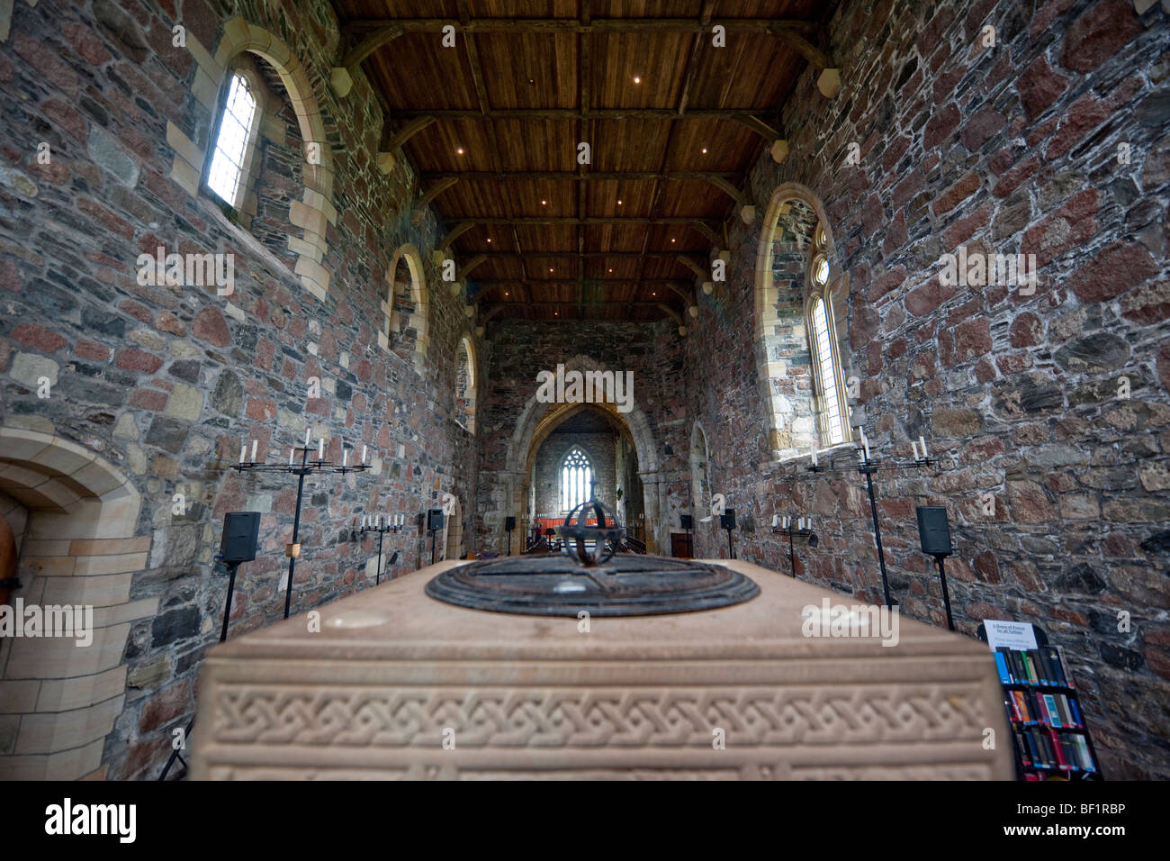 Interior of St. Oran's Chapel. Part of Iona Abbey on the Isle of Iona ...