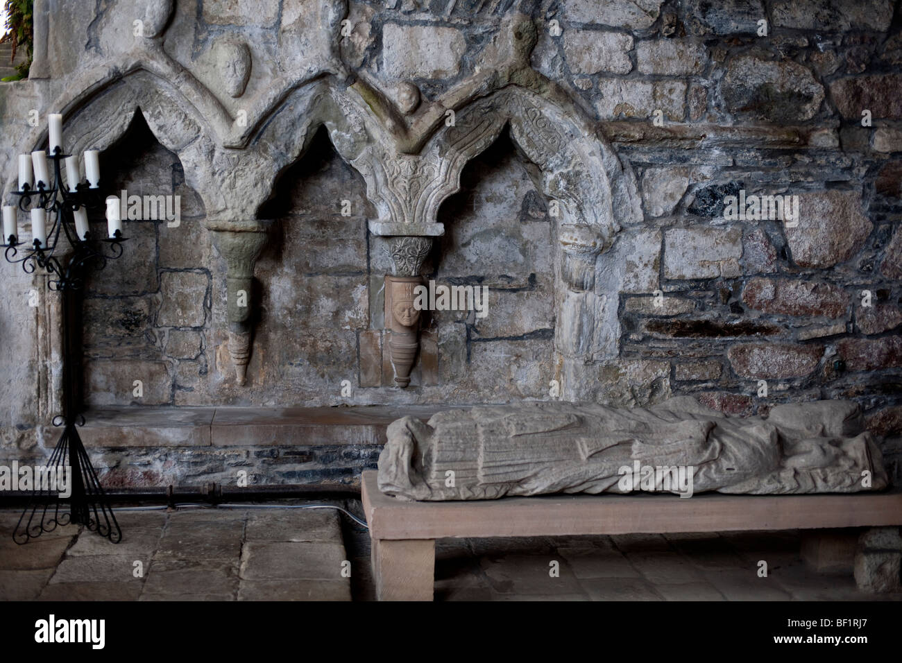 Interior of St. Oran's Chapel. Part of Iona Abbey on the Isle of Iona ...