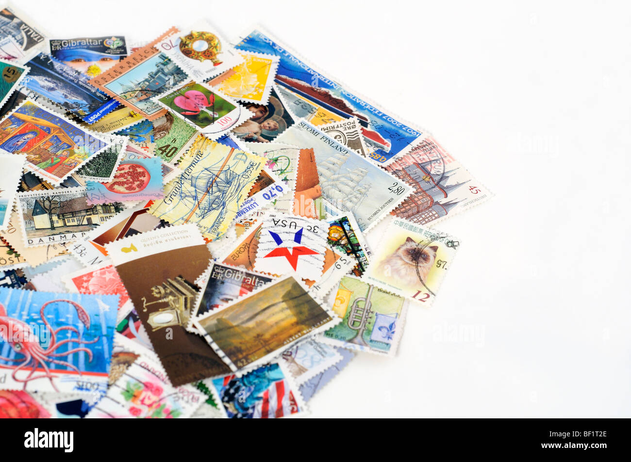 Assortment of postage stamps Stock Photo - Alamy