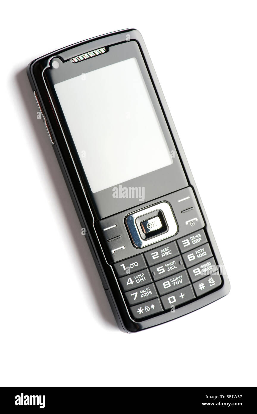 object on white - mobile phone close up Stock Photo - Alamy