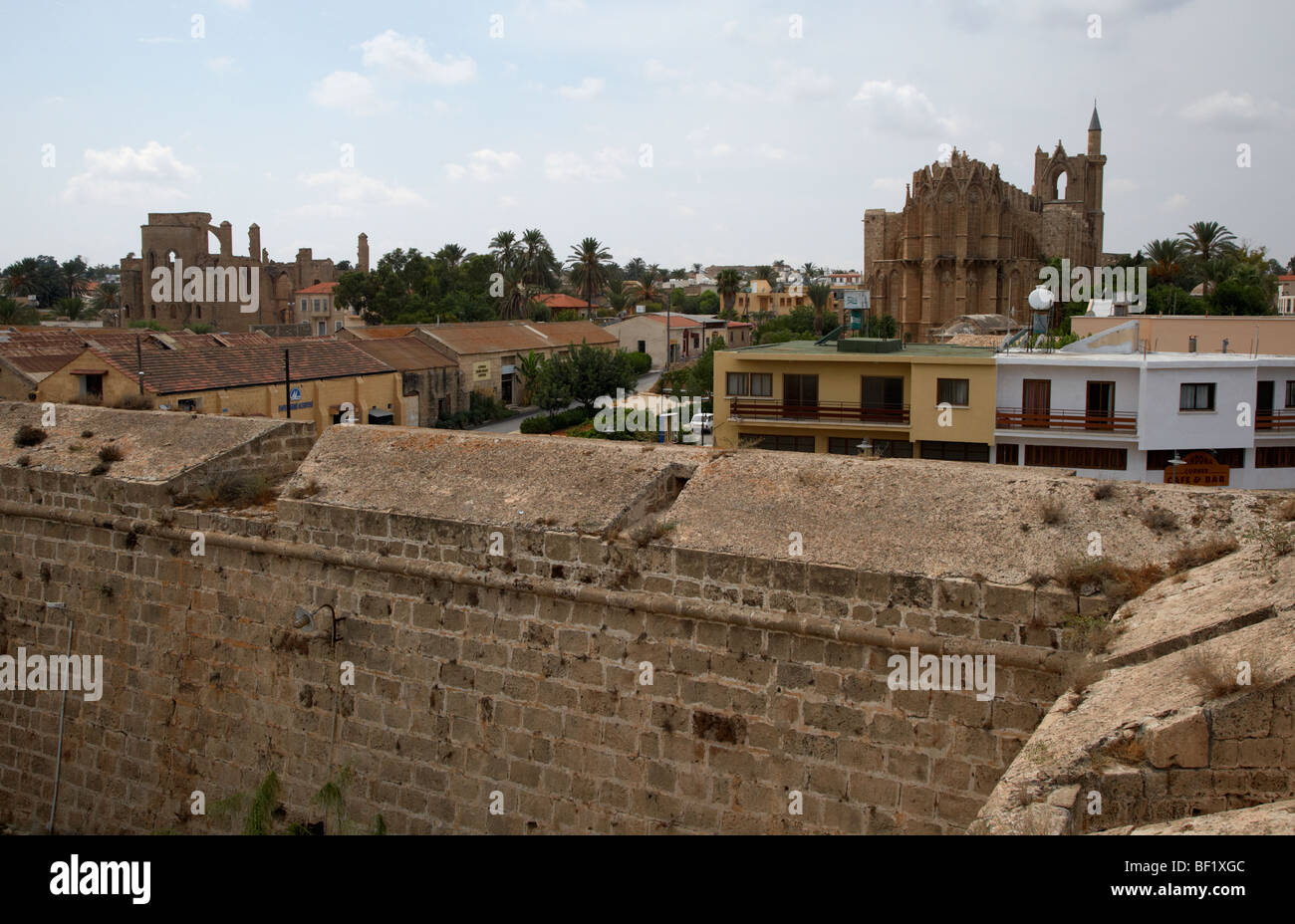 old city walls looking into the city from the sea gate famagusta ...