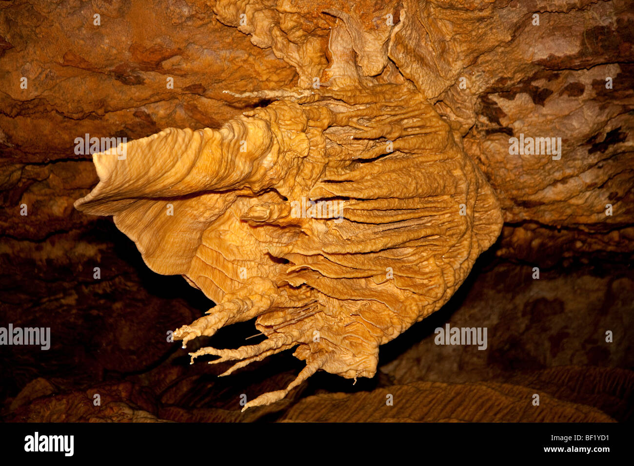 France, Dargilan Cave -(The pink cave). Grotte de Dargilan- Interior of ...