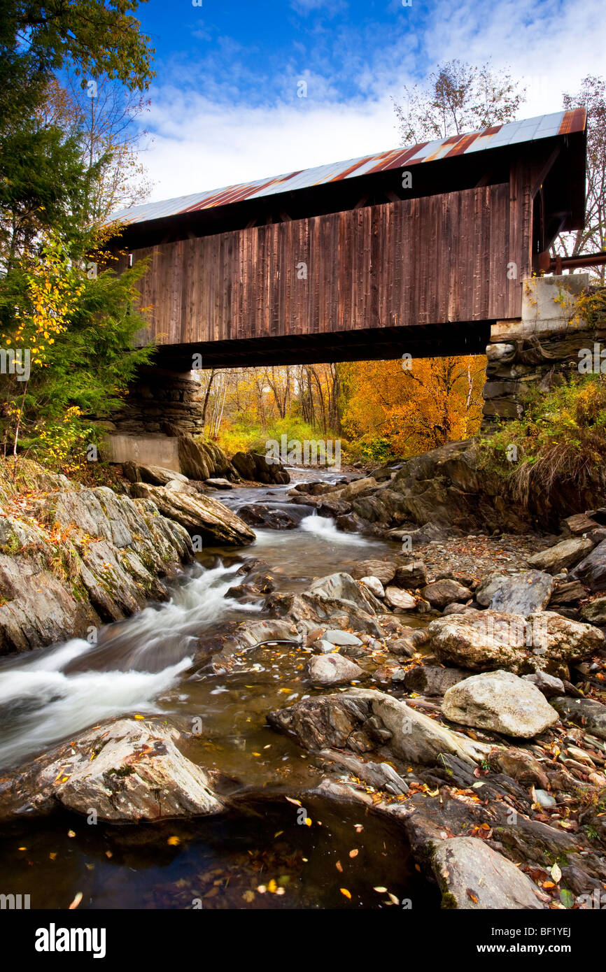 Goldbrook Covered (Emily's) Bridge in Stowe, Vermont, USA Stock Photo ...