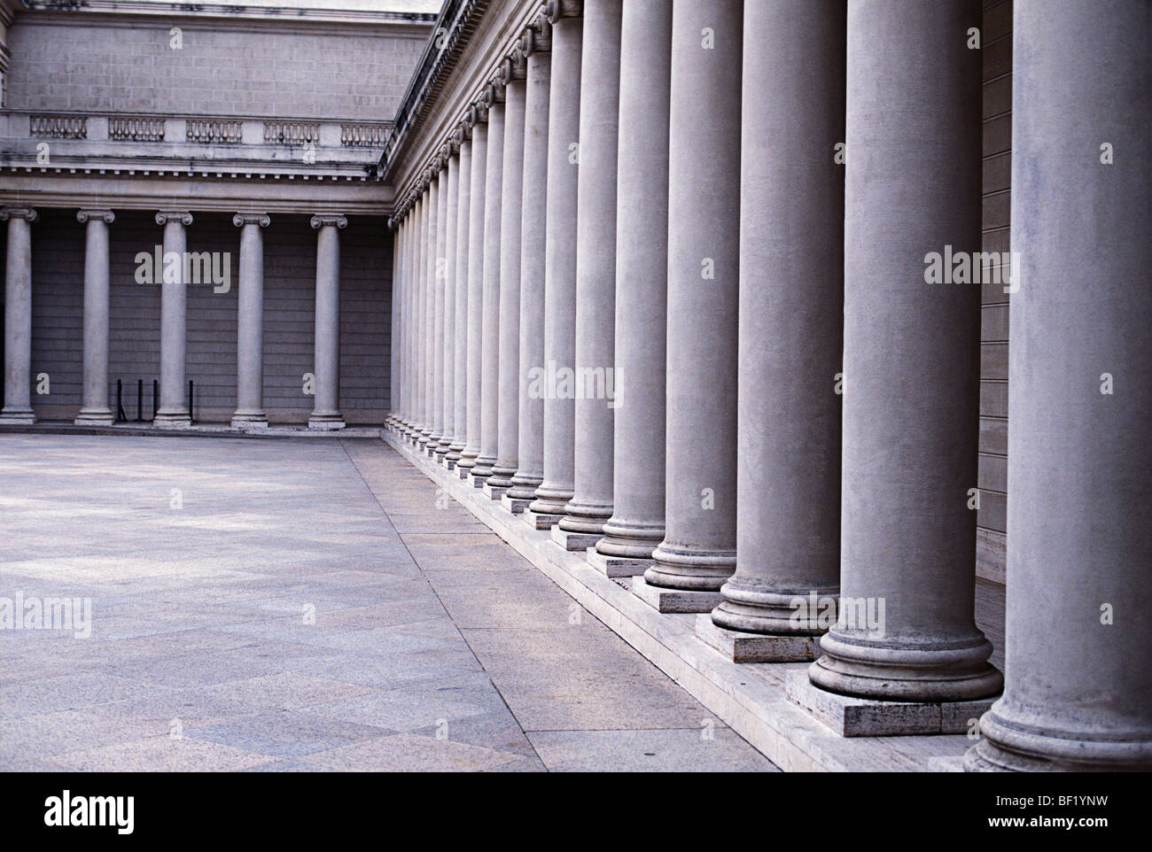 stately columns and an empty courtyard Stock Photo - Alamy