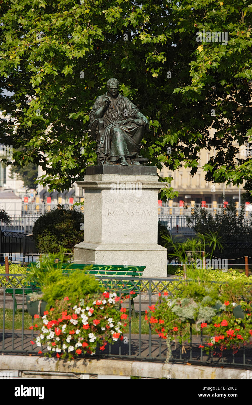 Statue of Jean-Jacques Rousseau, Geneva, Canton of Geneva, Switzerland ...