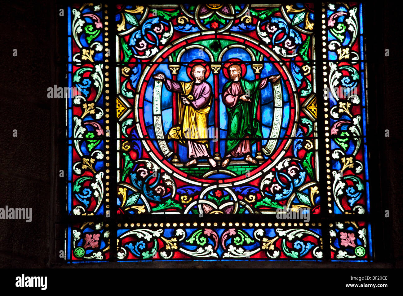 France, Dijon Cathedral, stained glass window Stock Photo - Alamy