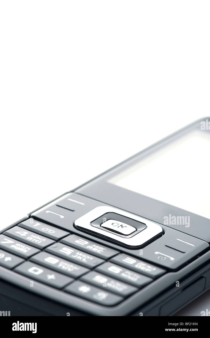 object on white - mobile phone close up Stock Photo - Alamy