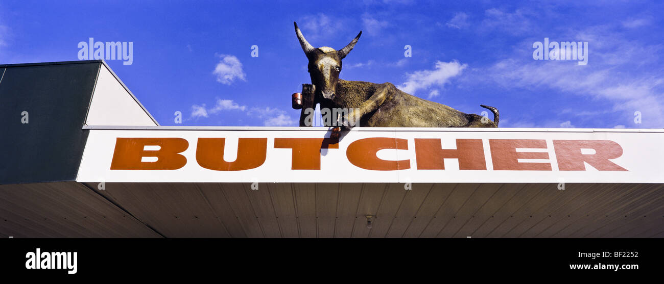Butcher shop sign, Australia Stock Photo - Alamy