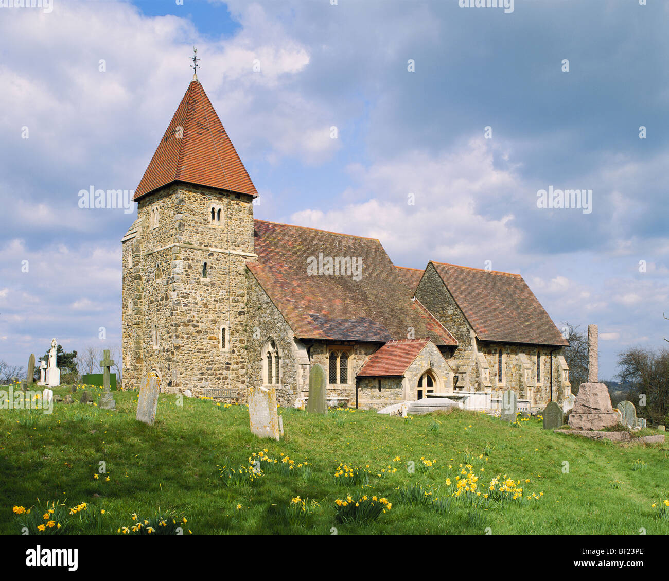 St Laurence Church, Guestling, in the Spring, East Sussex, England, UK ...