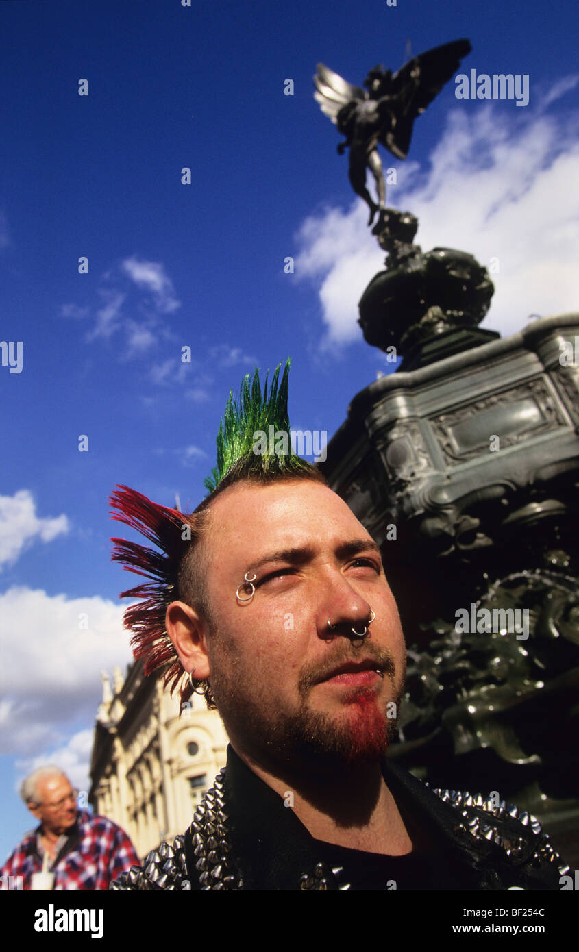 Punk, punk rocker, at Piccadilly Circus, City of London. England ...