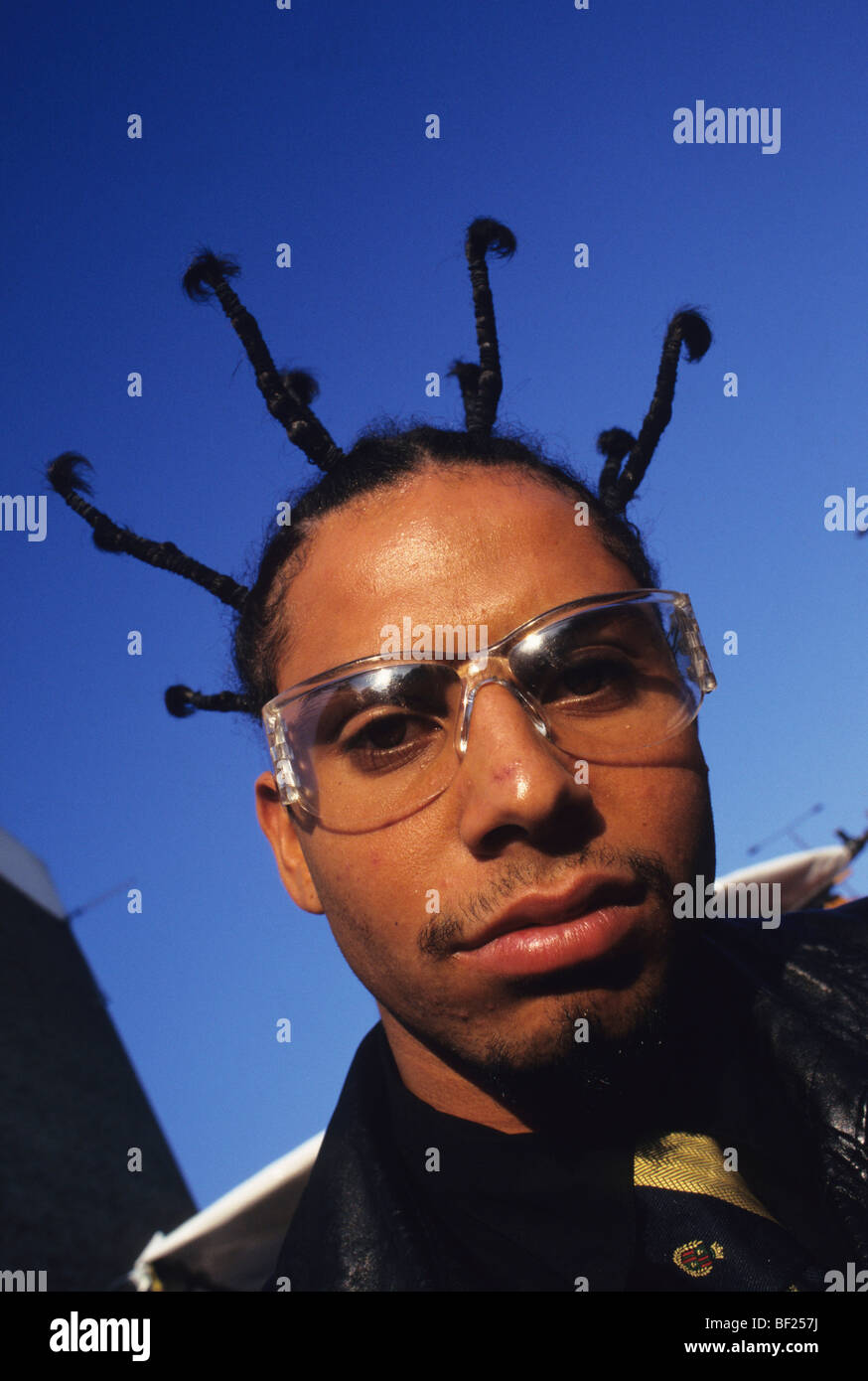 Rasta black dreads hairstyle Stock Photo - Alamy
