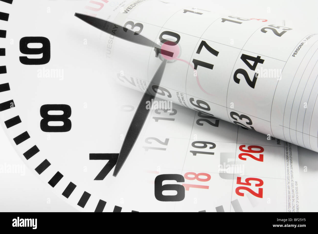 Calendar and Clock Stock Photo - Alamy
