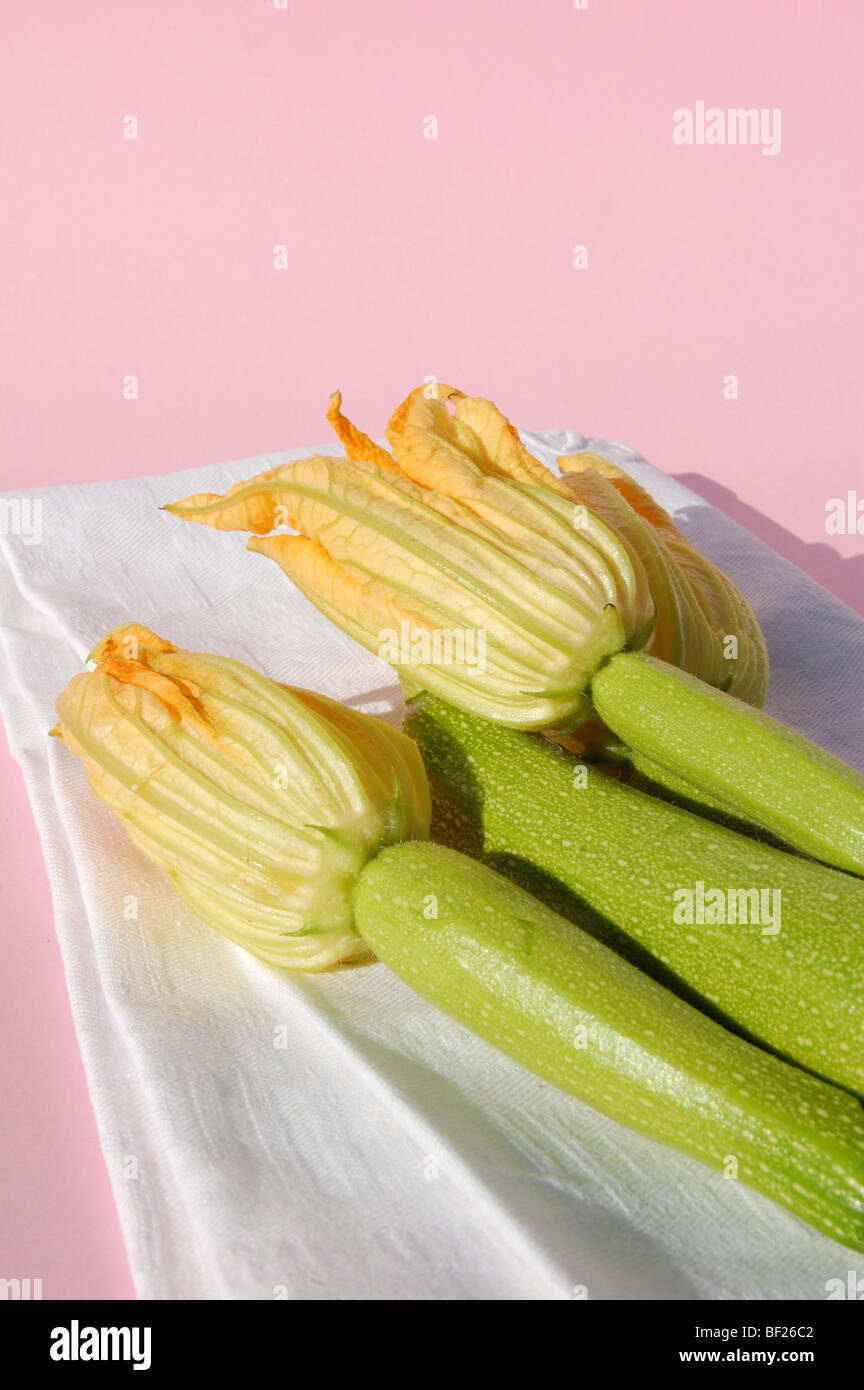 courgettes with their flowers Stock Photo - Alamy