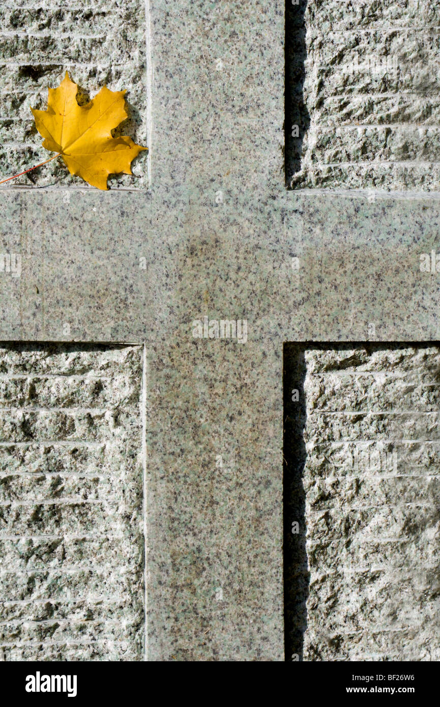 cross and leaf Stock Photo - Alamy