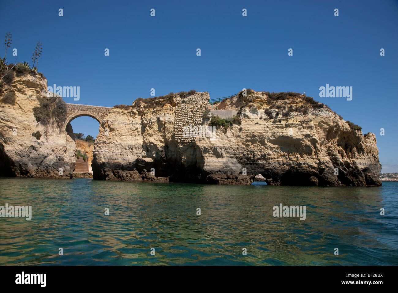 Portugal Praia Dona Ana Cliffs Stock Photo - Alamy