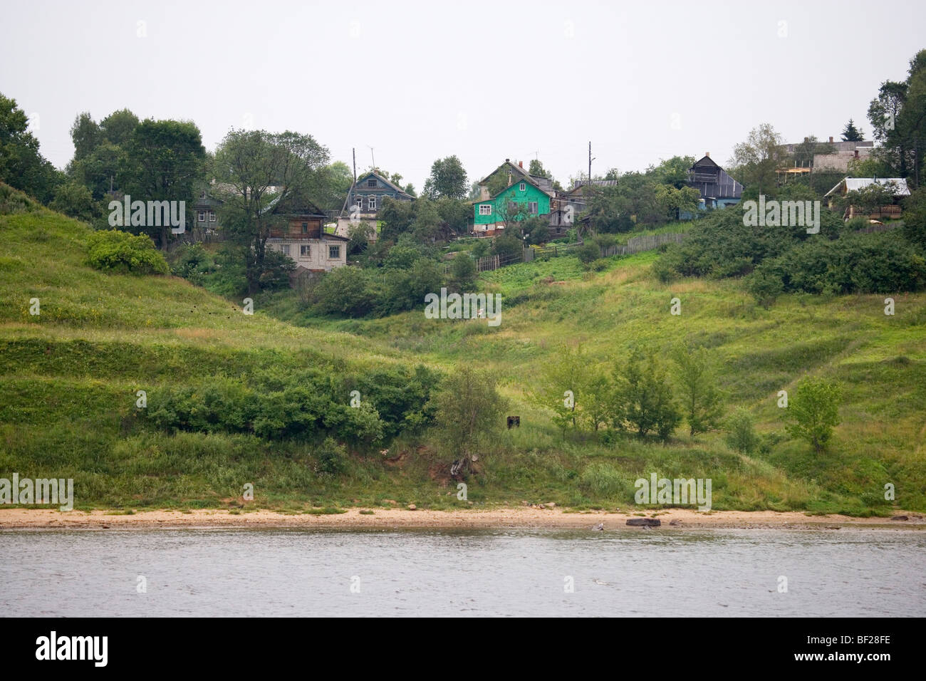 Village on the Volga, Russia Stock Photo - Alamy