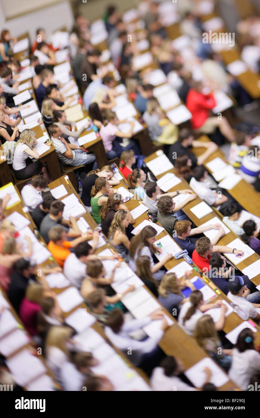 Students attending a lecture, Lecture theatre, Auditorium, University ...