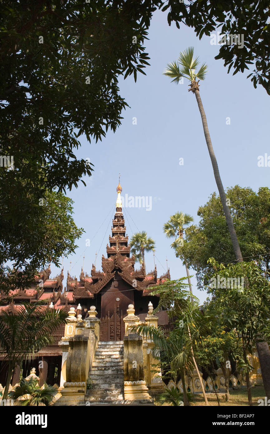 Chinese Shwe In Bin monastery built of ebony in Mandalay, Myanmar ...