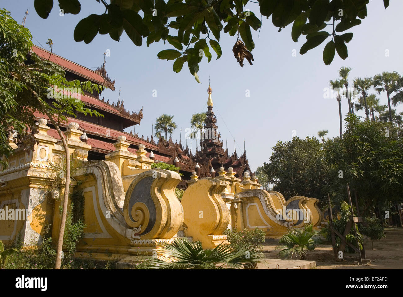 Chinese Shwe In Bin monastery built of ebony in Mandalay, Myanmar ...
