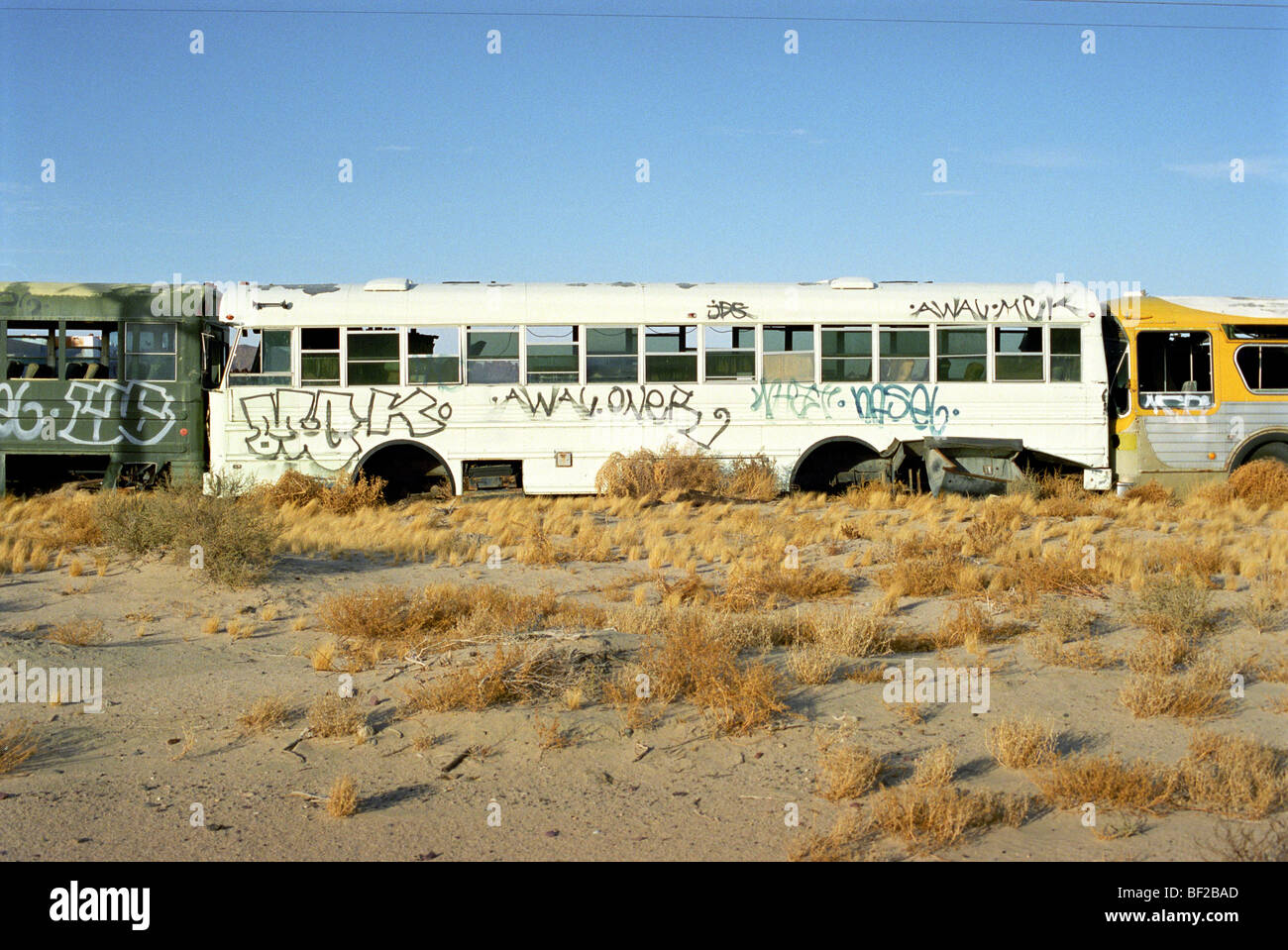 Buses, junkyard, Mojave Desert, California, USA Stock Photo - Alamy