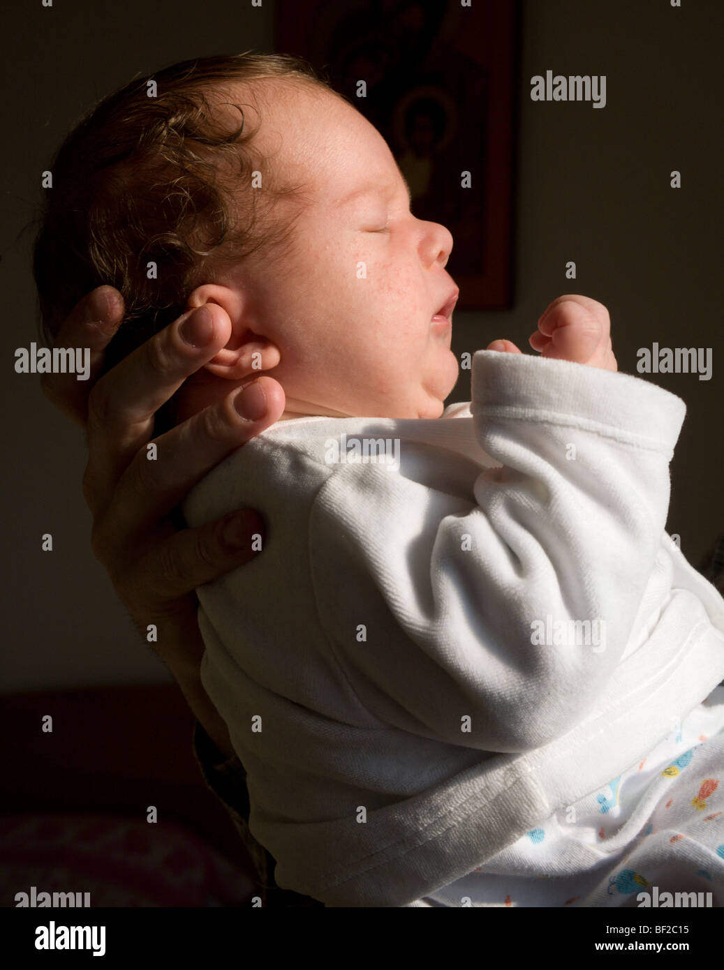 baby in the hand of father Stock Photo - Alamy