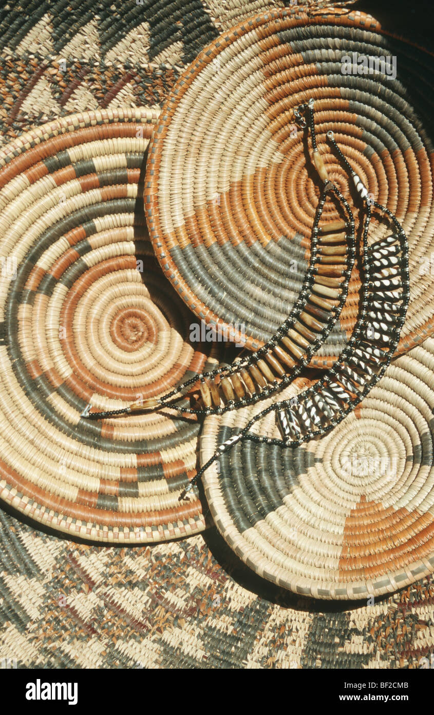 Traditional woven craft, Northwest Province, South Africa Stock Photo ...