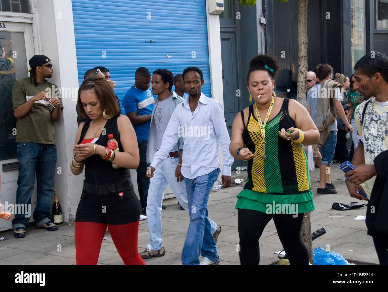 Busy run-down and active street in West London Stock Photo - Alamy