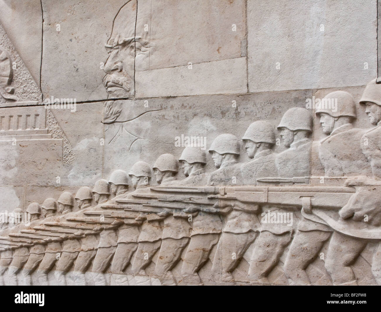 A Marble Stele of the Soviet Memorial in Treptower Park to the soldiers ...