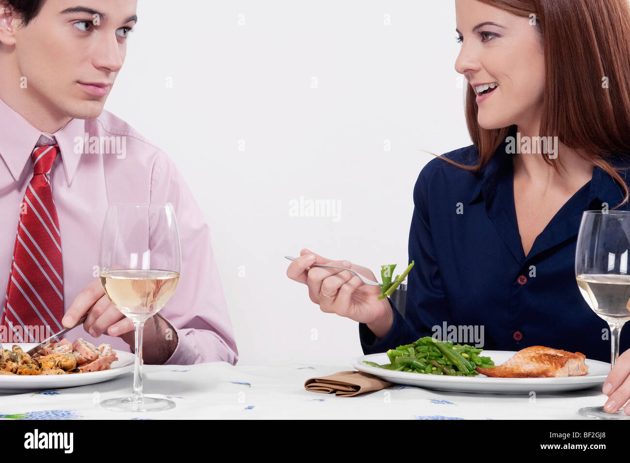 Couple having lunch together Stock Photo - Alamy