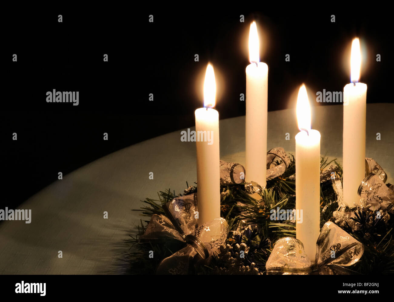Closeup advent wreath burning christmas hi-res stock photography and ...