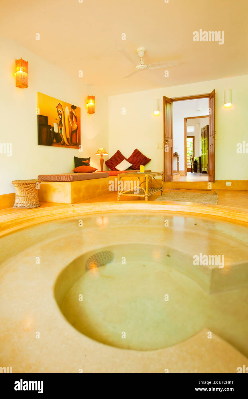 A jacuzzi in a luxury tropical modern villa Stock Photo - Alamy