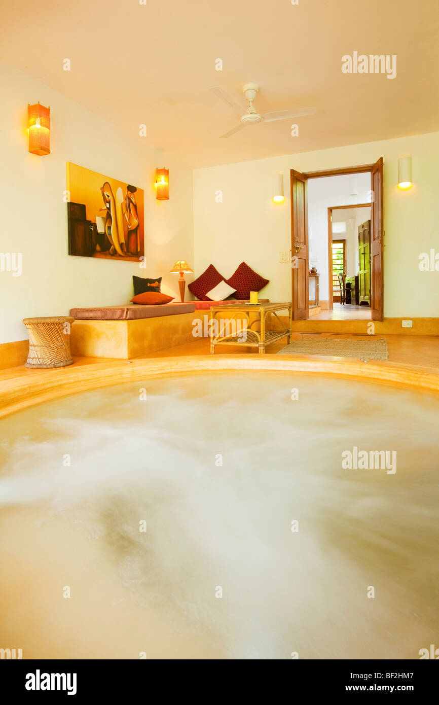 A jacuzzi in a luxury tropical modern villa Stock Photo - Alamy