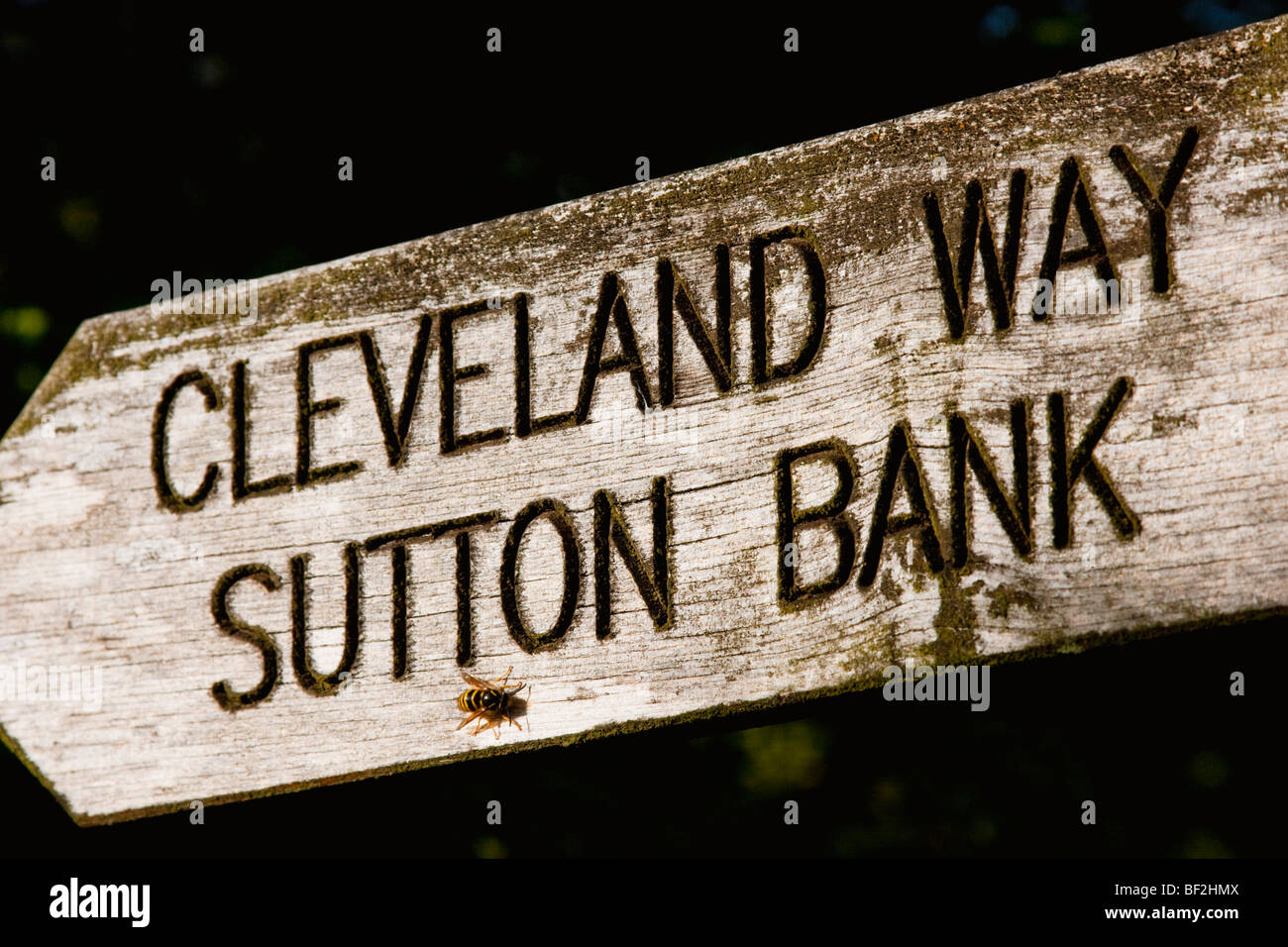 Sign on the Cleveland Way to Sutton Bank Stock Photo - Alamy
