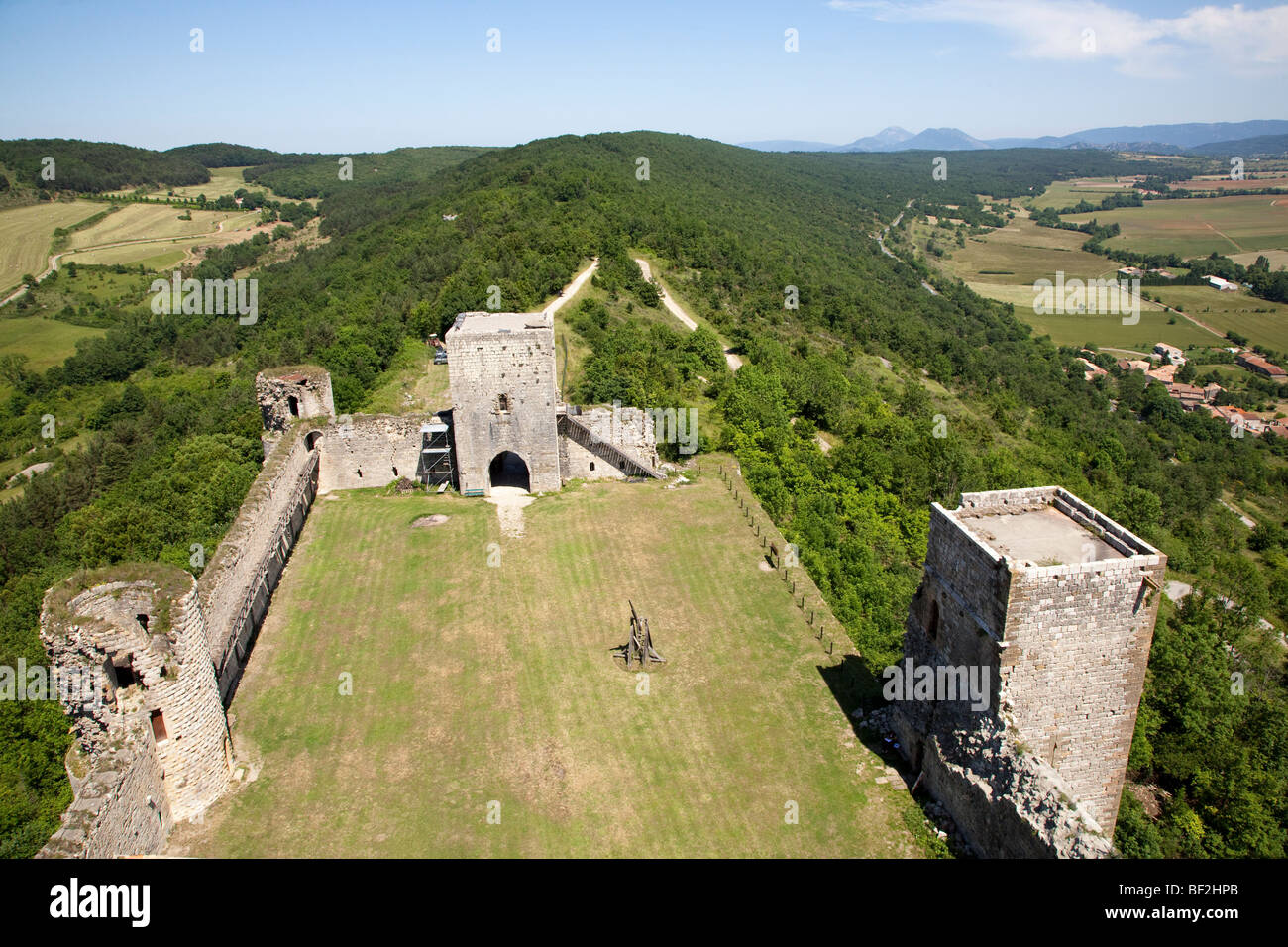 France, Puivert Castle, The Chateau de Puivert- Cathar castle ...