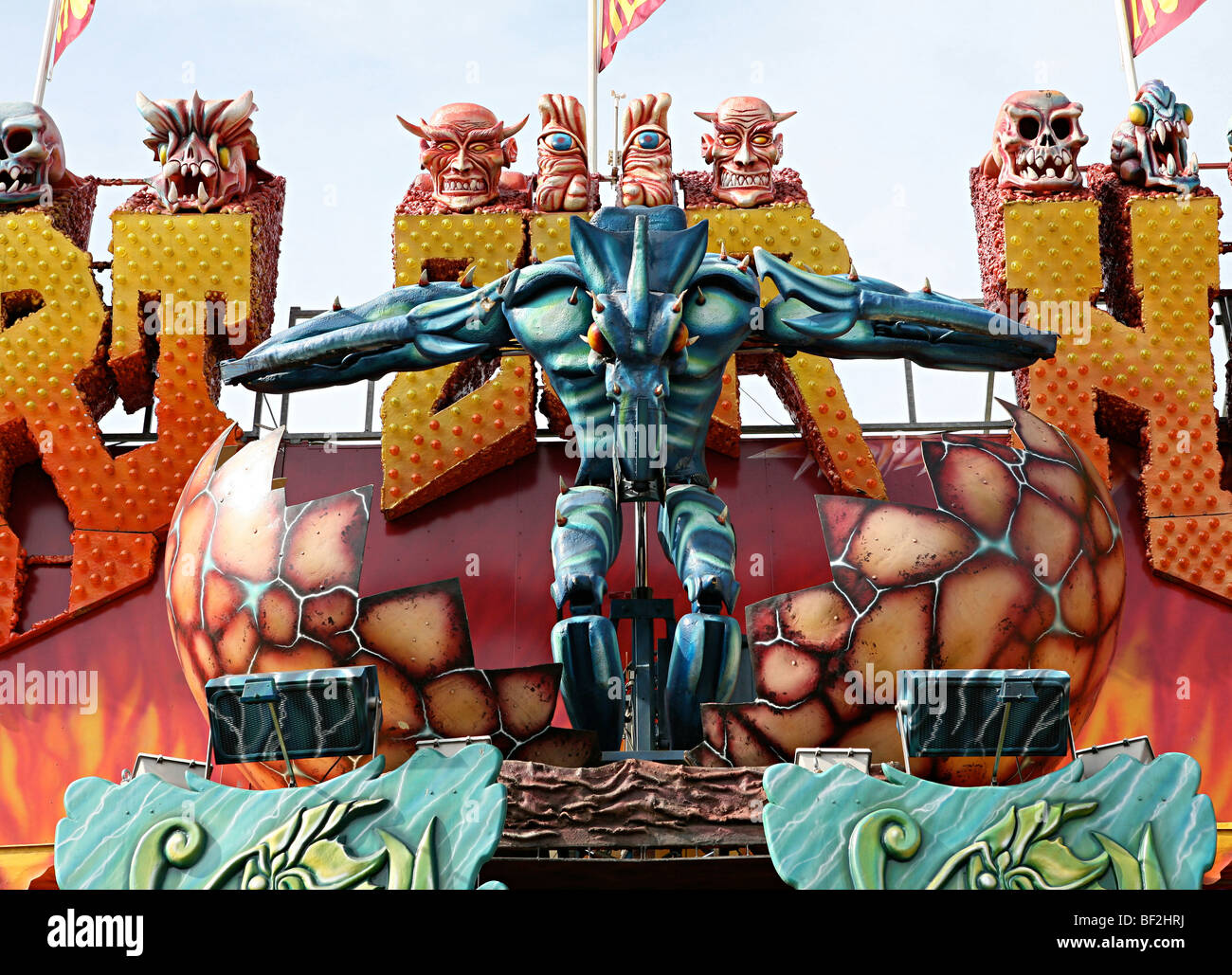 Haunted House at Oktoberfest, Munich, Bavaria, Germany Geisterbahn beim ...