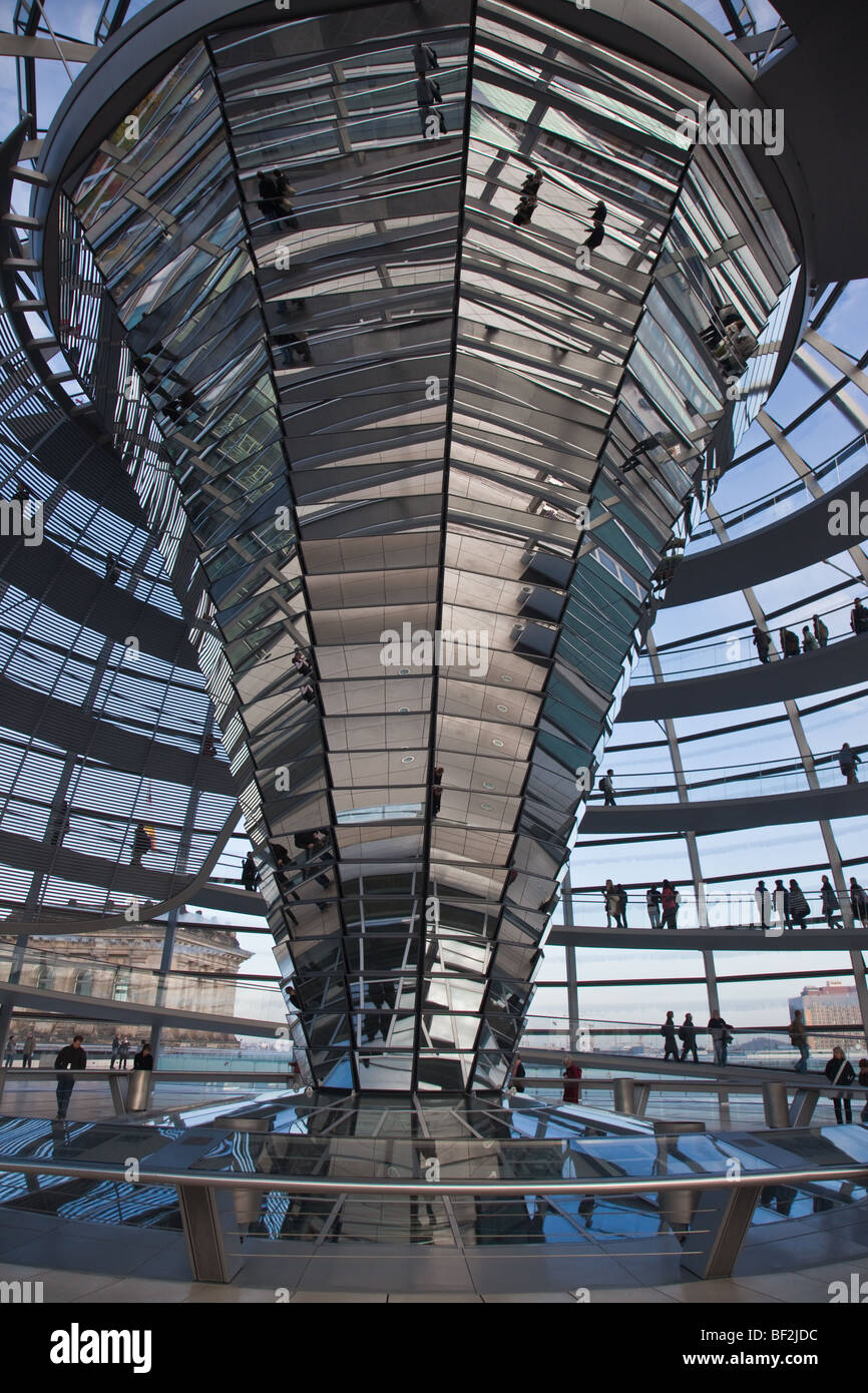The dome of the Bundestag Reichstag building designed by architect ...