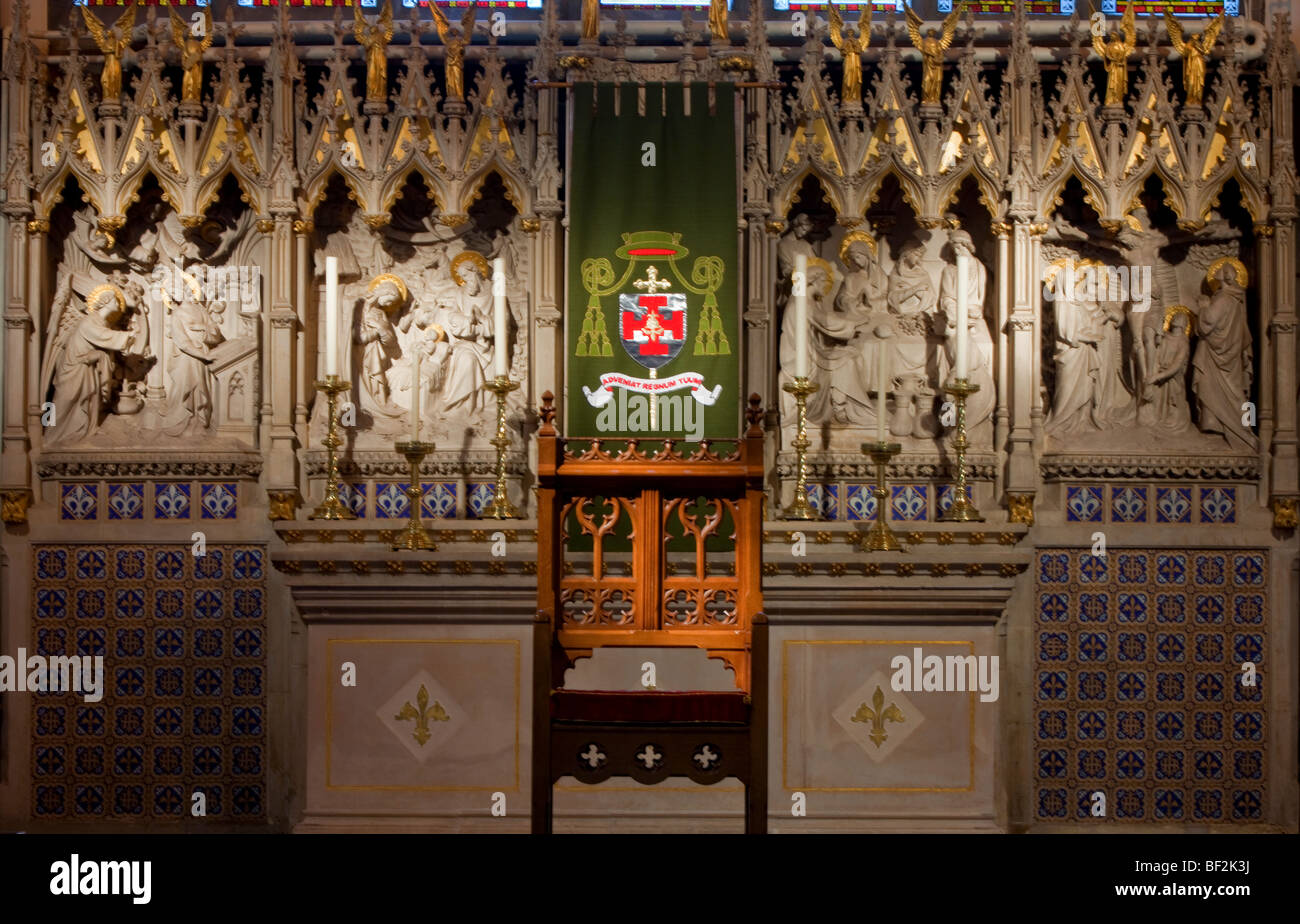 The stone Reredos and High Altar inside the Roman Catholic Cathedral in ...