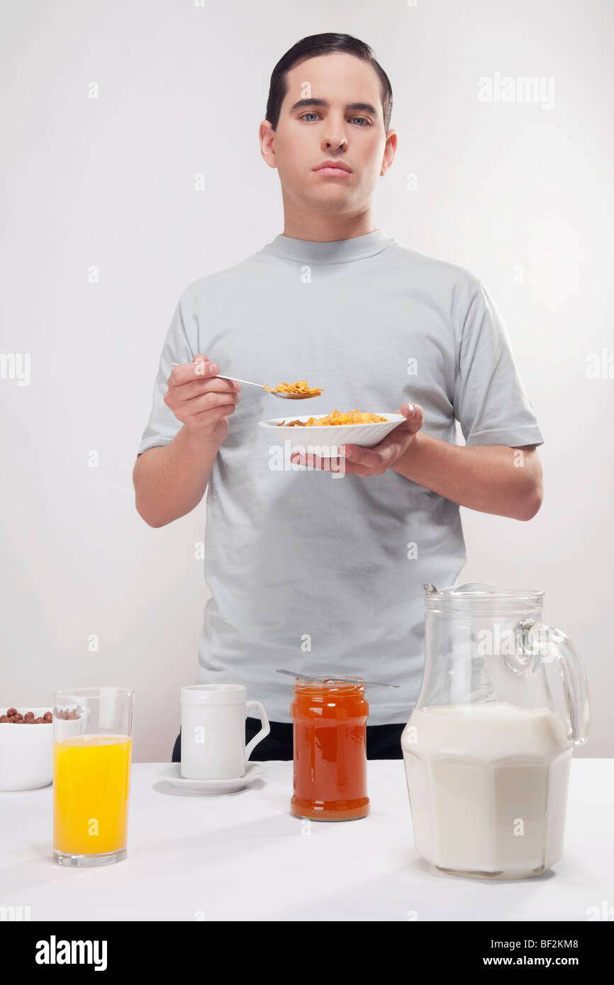Man having breakfast Stock Photo - Alamy