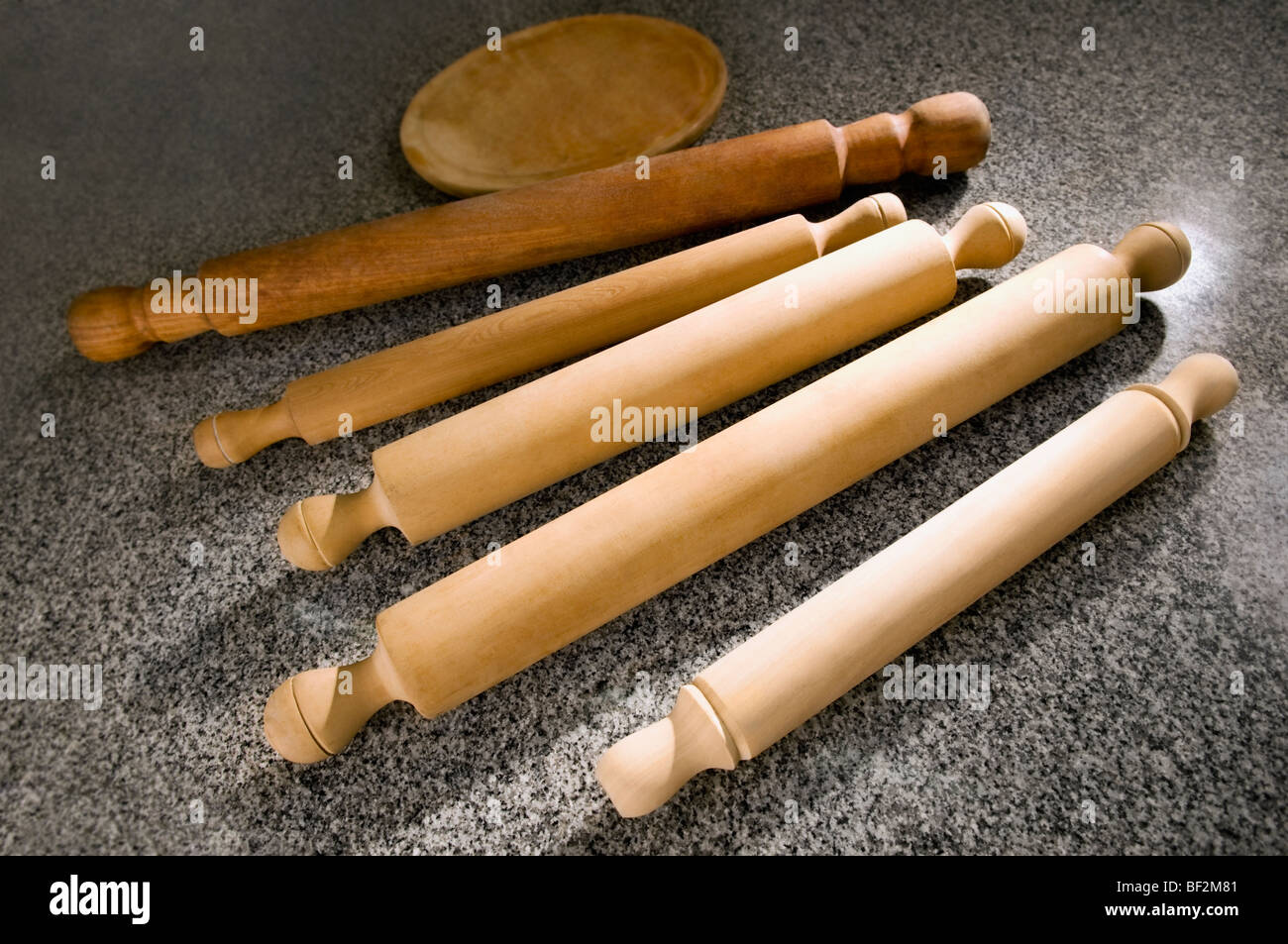Rolling pins on the kitchen counter Stock Photo - Alamy